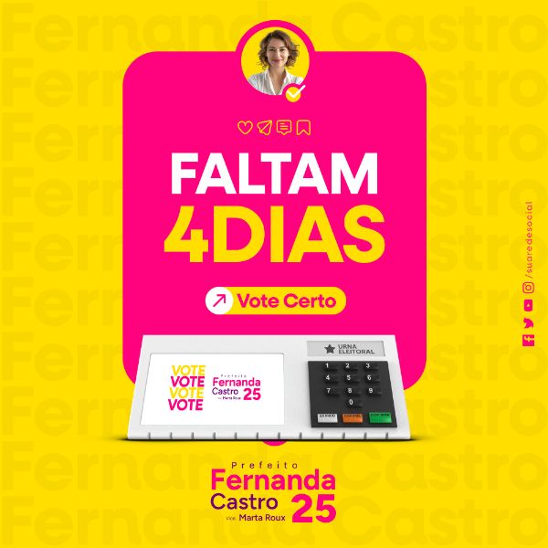Faltam 4 Dias PolÍtica Social Media Psd EditÁvel Baixar Design